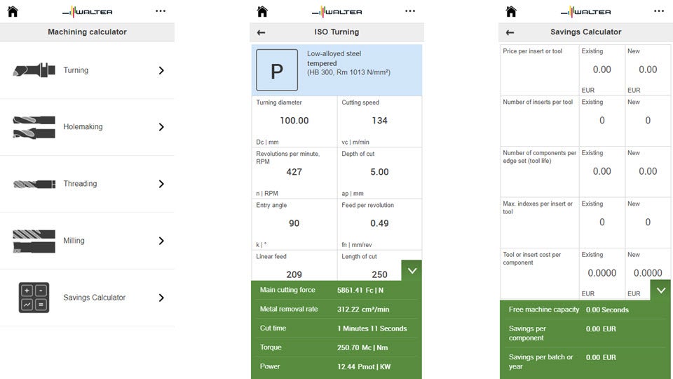 Machining Calculator | Walter Tools